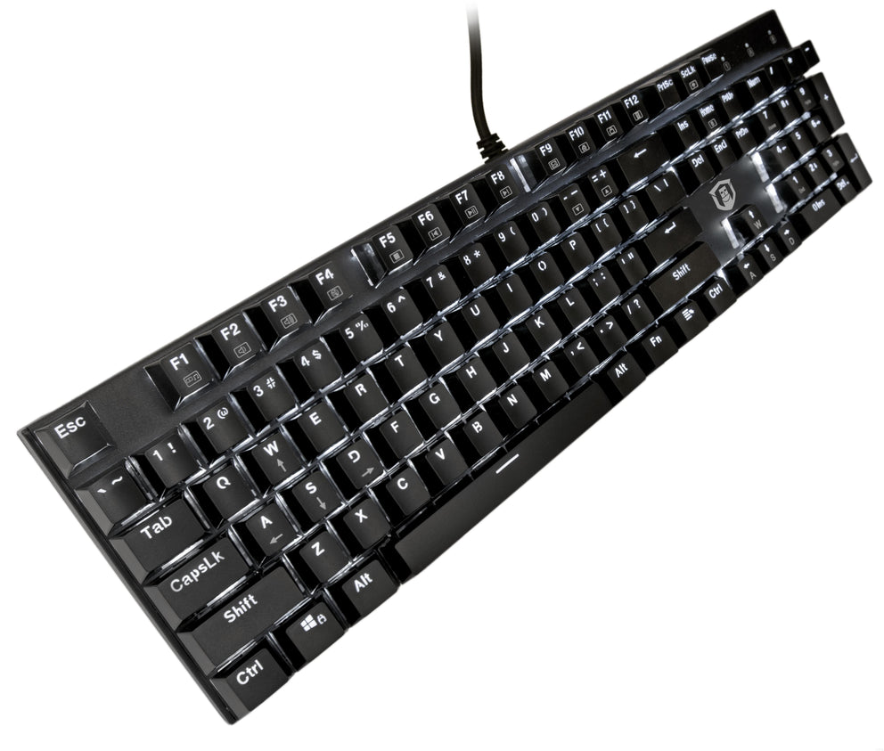 Plugable Full Size 104-Key Mechanical Keyboard With Blue-Style Switche ...