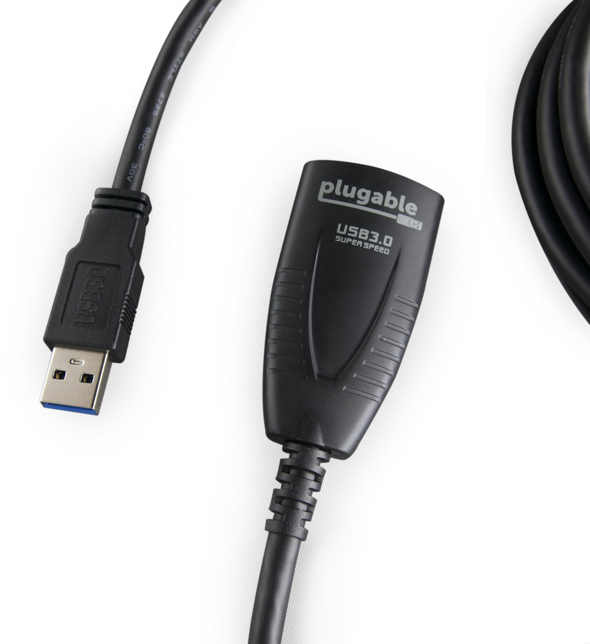 Plugable USB 3.0 5M (16ft) Extension Cable with Power Adapter and Back ...