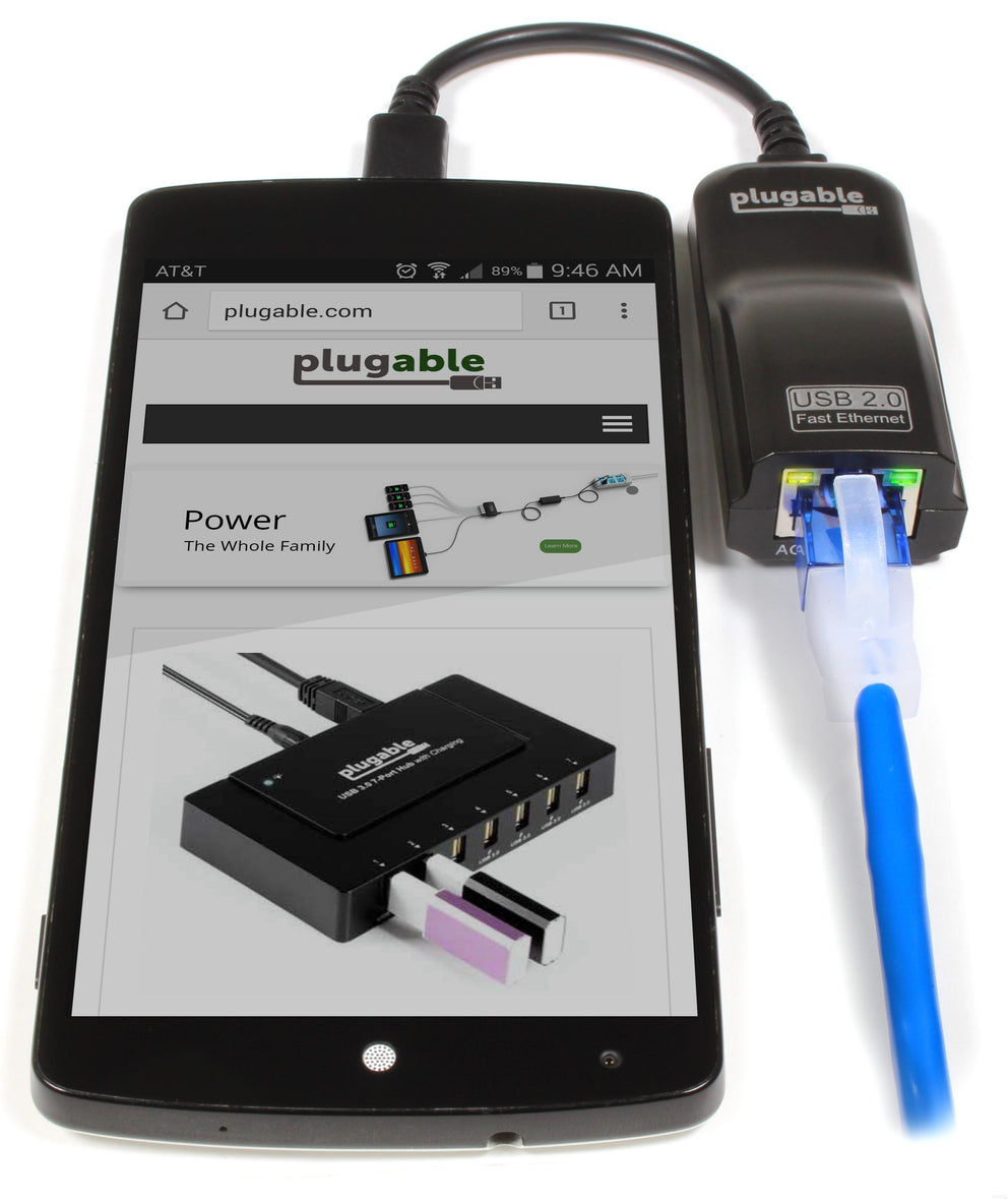 Plugable USB 2.0 OTG Micro-B to 10/100 Ethernet Adapter ~ Plugable ...