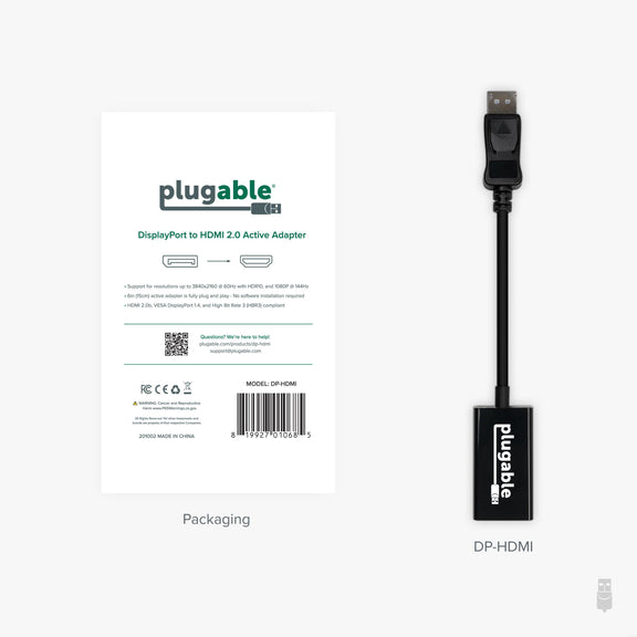 Plugable DisplayPort to HDMI Active Adapter ~ Plugable Technologies