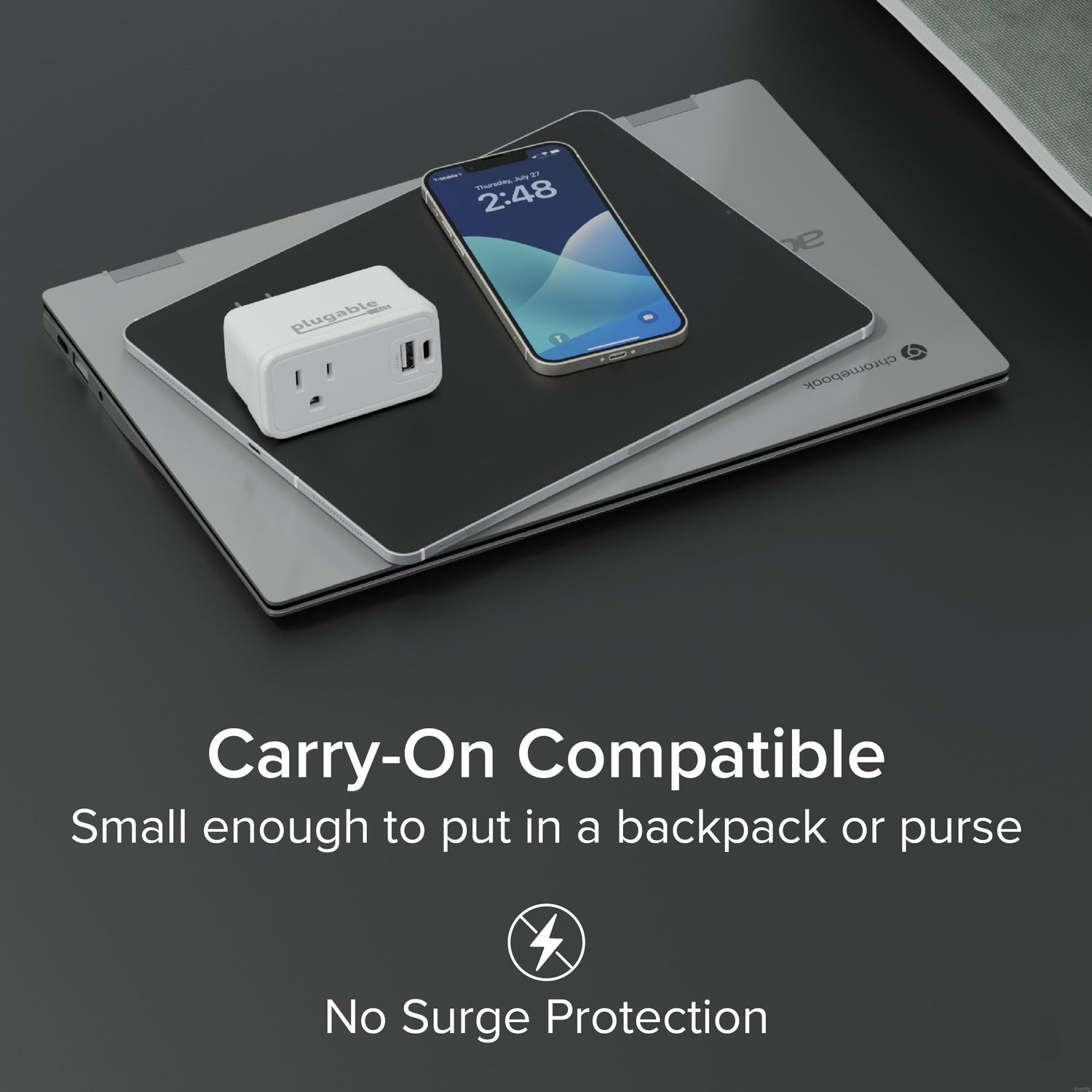 Plugable Outlet Extender with USB and USB-C Charger ~ Plugable Technologies