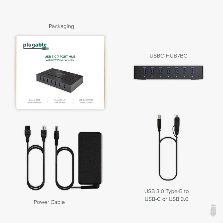 Plugable USB 3.0 and USB-C 7-Port Charging Hub ~ Plugable Technologies